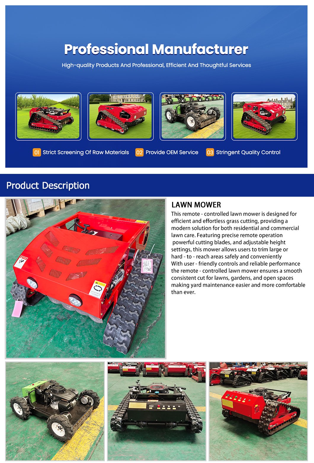 T550 CE Approved Mini grass cutter machine robot Remote Control Lawn ...
